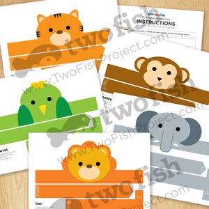 Jungle Safari Birthday Party Paper Crown/hat, Printable Mask, Baby ...