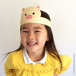 Pig Mask/costume/headband/crown, Coloring Page Print, Kids/girl Farm ...