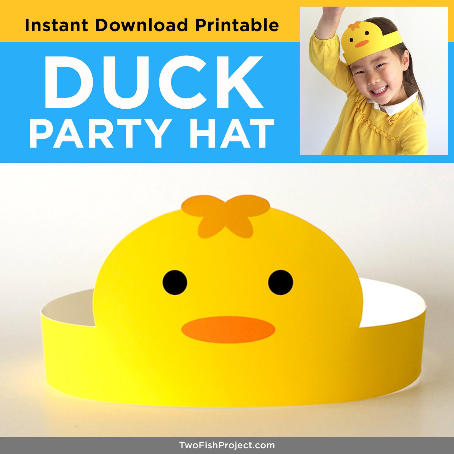 Duck Mask/costume/hat, Duck Birthday Hat, Duck Party Supply, Farm Party ...