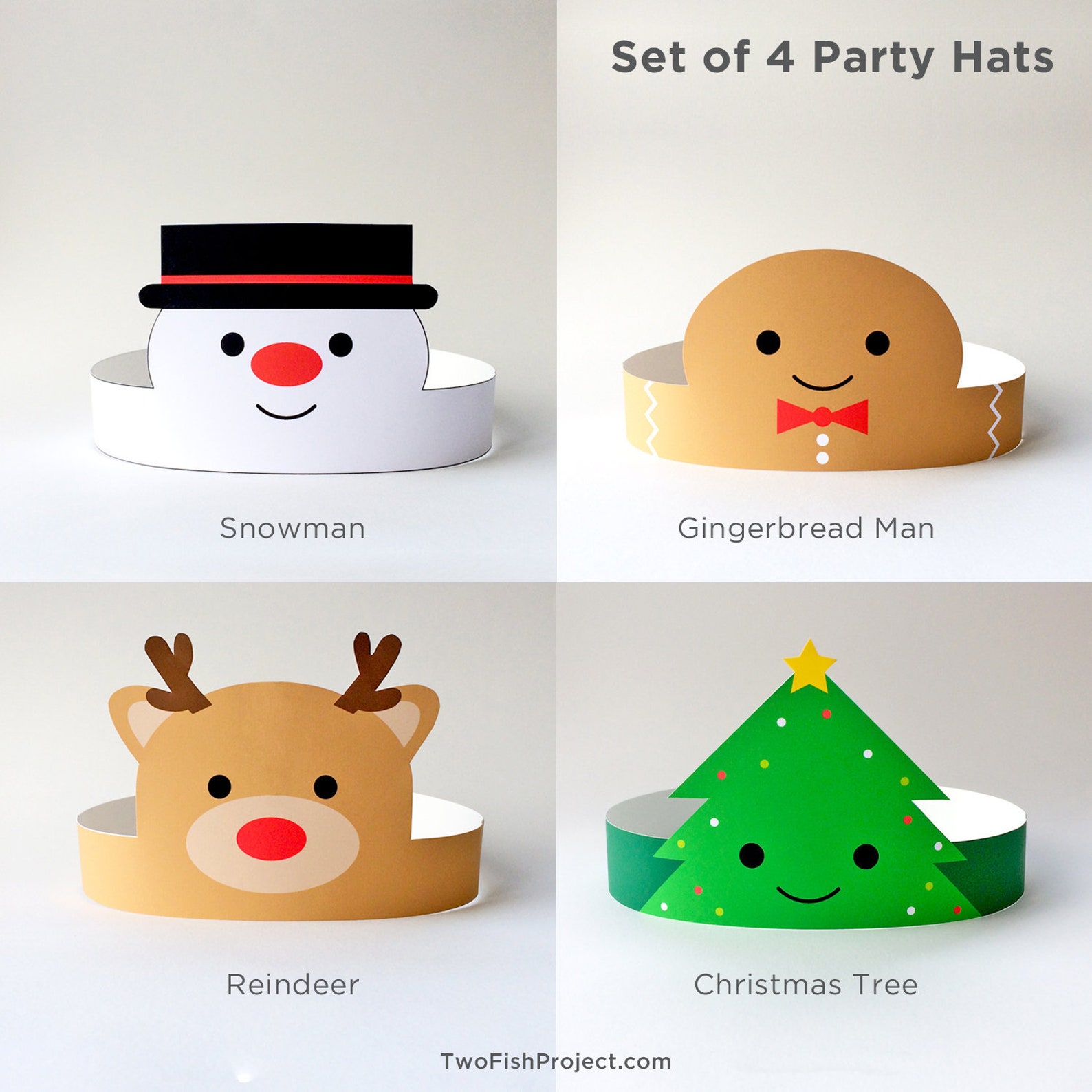 Christmas Party Hats for Kids/adults, Christmas Paper Crowns/headbands ...