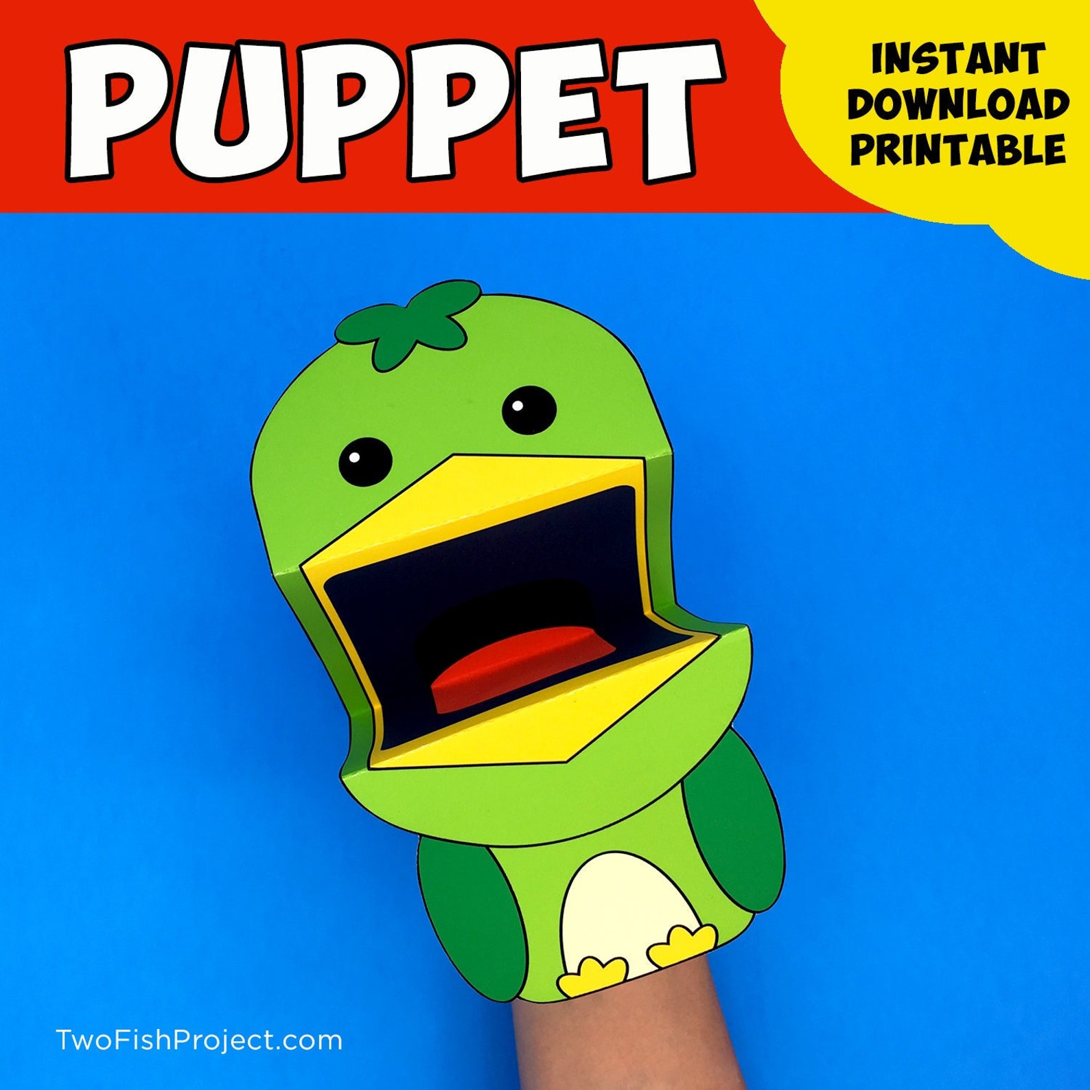Parrot Printable Paper Puppet Preschool / Kindergarten Bird - Etsy