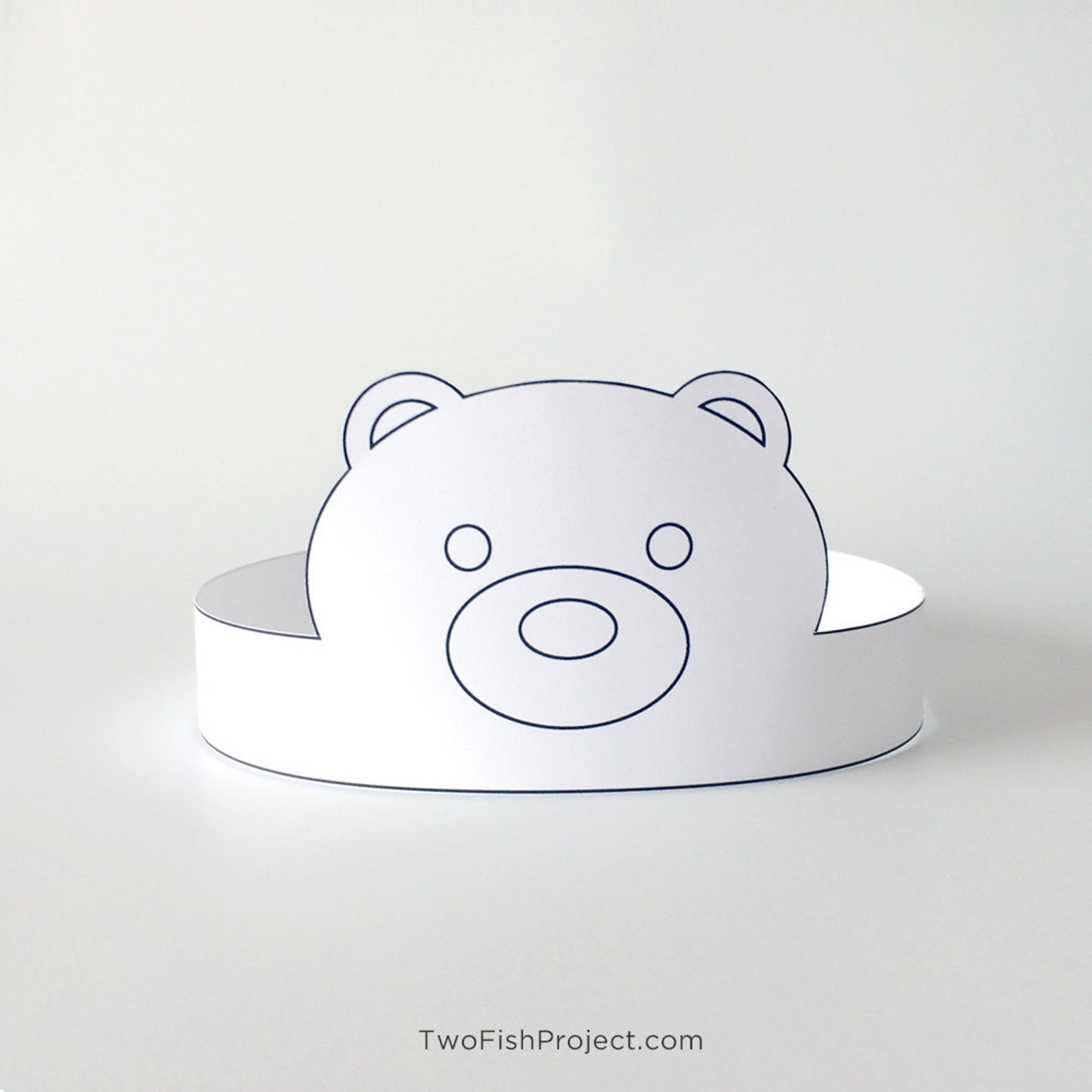 Bear Coloring Paper Crown Woodland Party Party Hat Bear | Etsy Canada