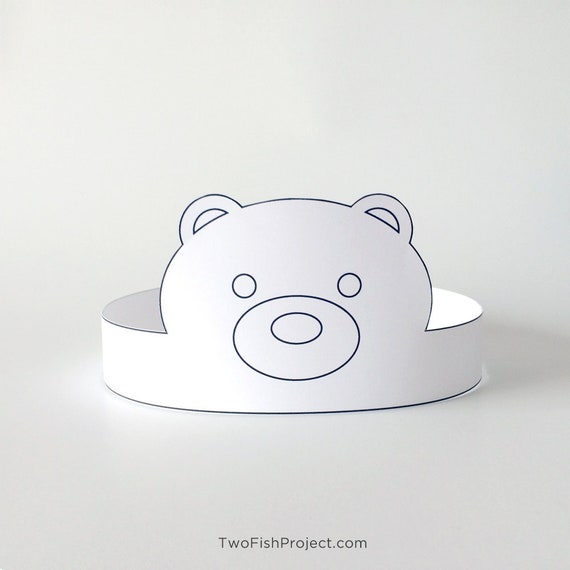 Bear Coloring Paper Crown Woodland Party Party Hat Bear | Etsy Hong Kong
