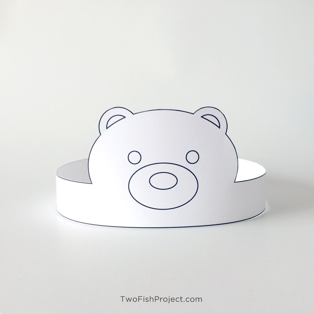 Bear Coloring Paper Crown Woodland Party Party Hat Bear - Etsy Canada