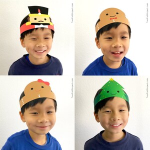 Christmas Party Hats for Kids/adults, Christmas Paper Crowns/headbands ...