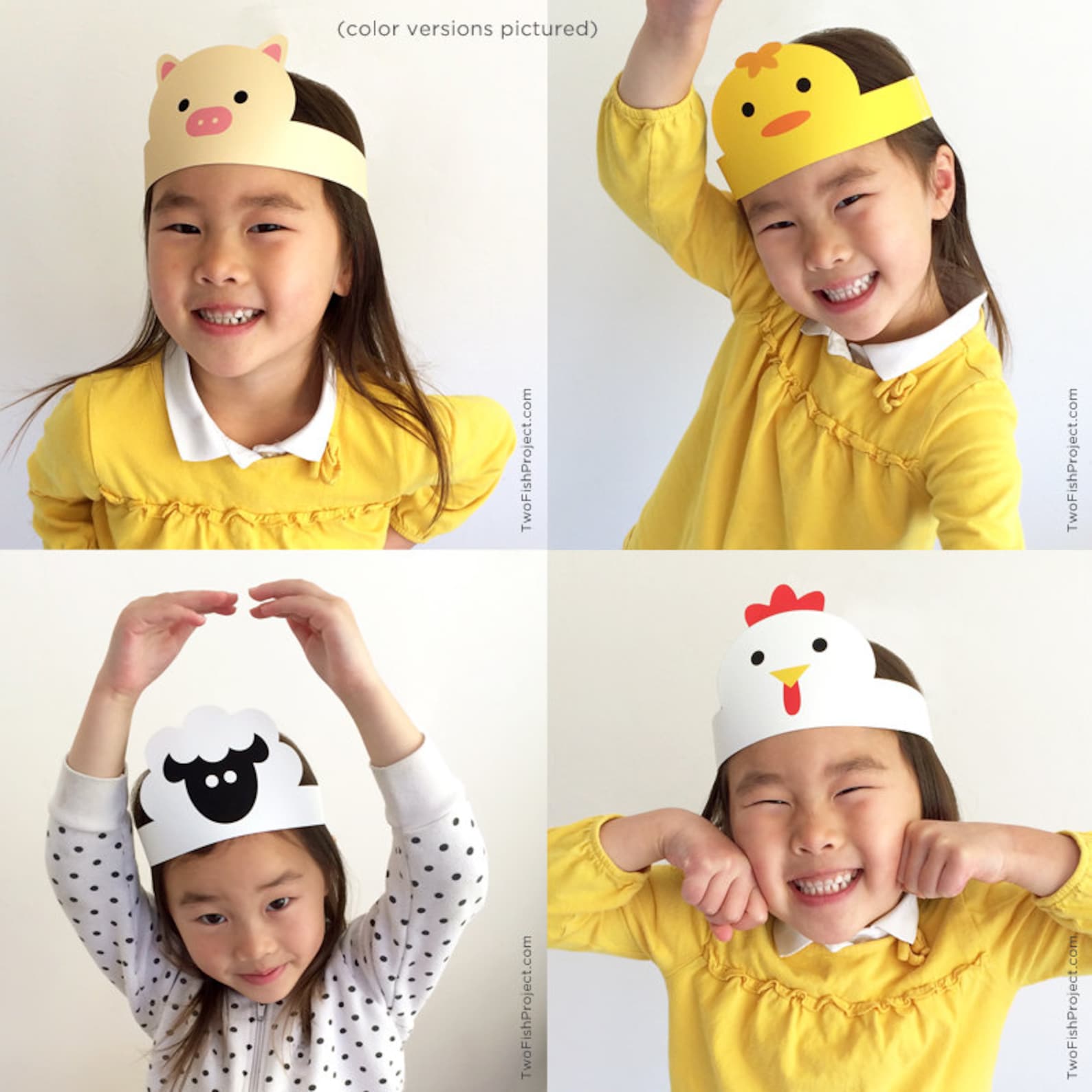 DIY Coloring Mask, Printable Paper Crown Kit, Kids Birthday Party ...
