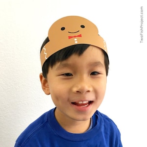 Gingerbread Man Paper Crown/hat/headband Printable, Holiday/christmas ...