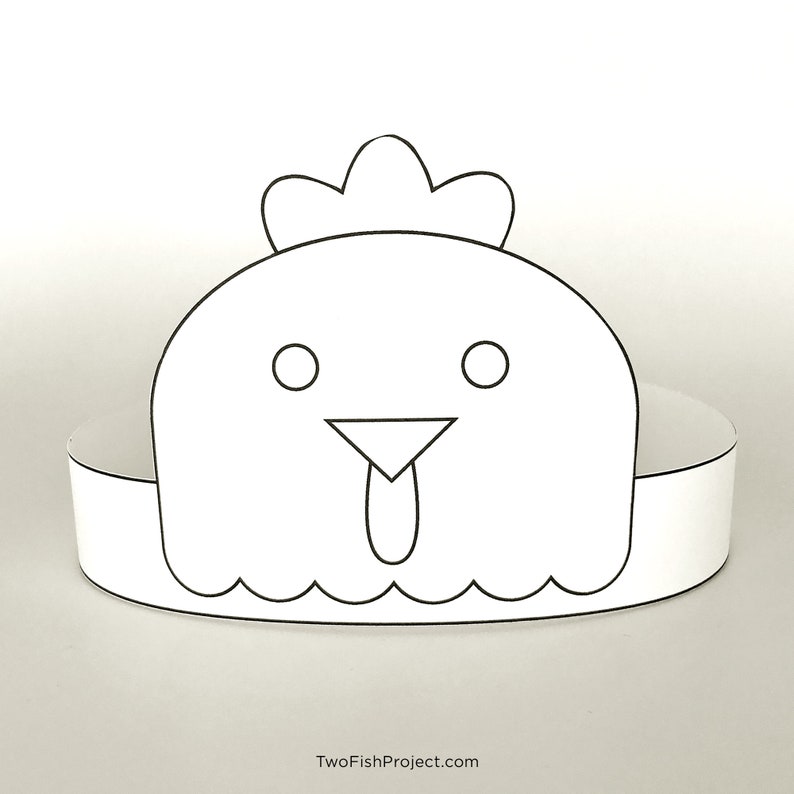 Hen Coloring Crown Chicken Farm Party Favor Barnyard - Etsy