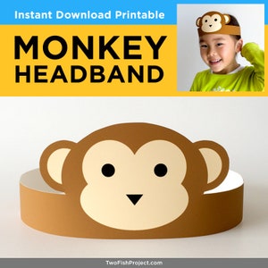 DIY Jungle Animals Birthday Party Paper Crown/hat, Printable Mask, Baby ...
