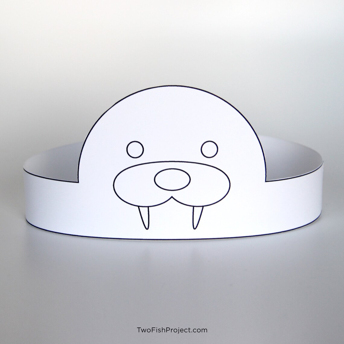 Walrus Paper Crown Color Me Costume/mask Arctic Party - Etsy