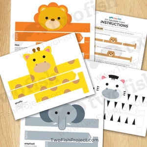 Safari Birthday Party Paper Crown/hat, Printable Mask, Baby Shower ...