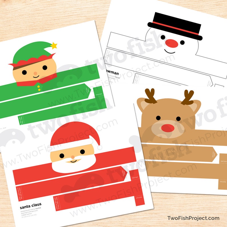 Christmas Party Hats for Kids/adults, Christmas Paper Crowns/headbands ...