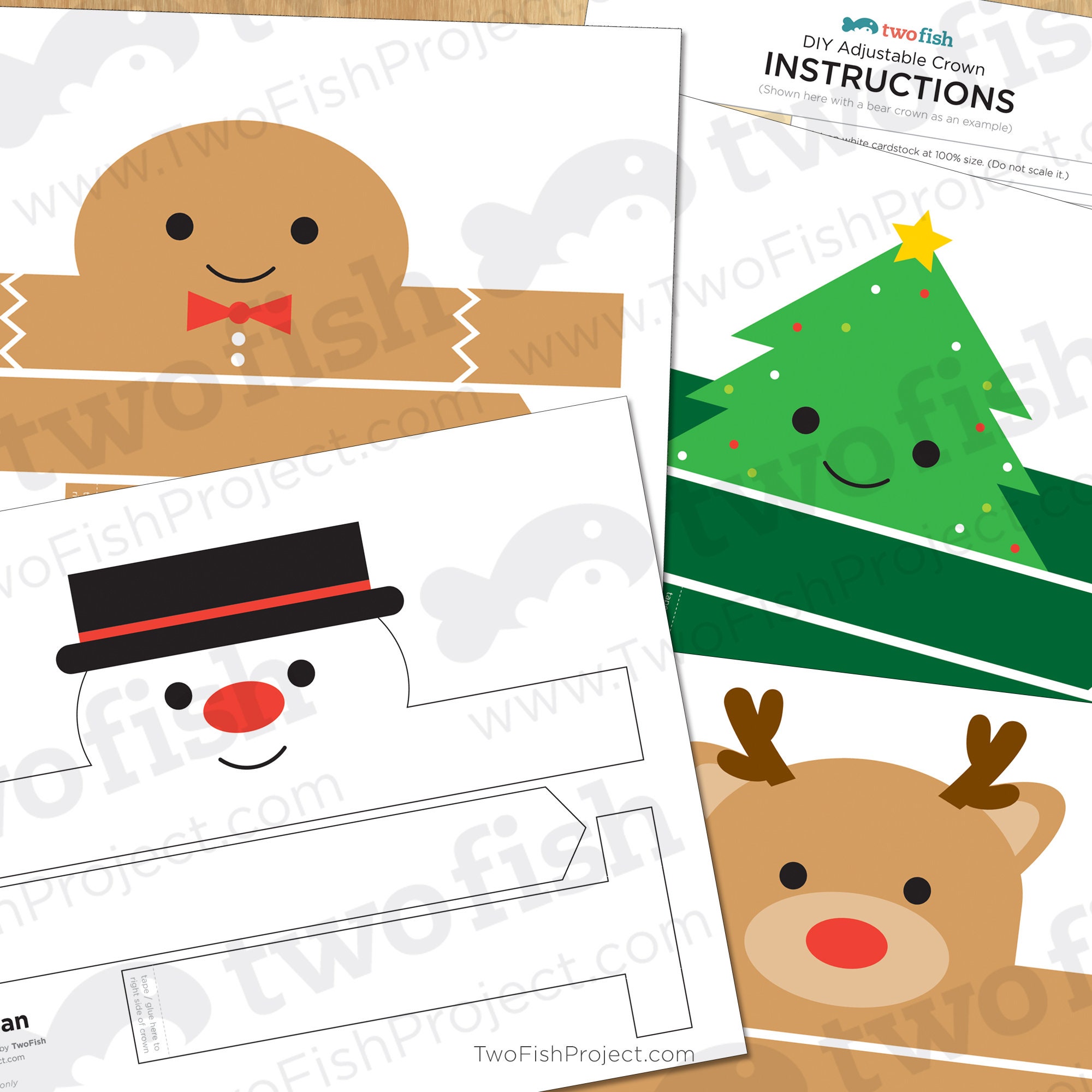 Christmas Party Hats for Kids/adults, Christmas Paper Crowns/headbands ...