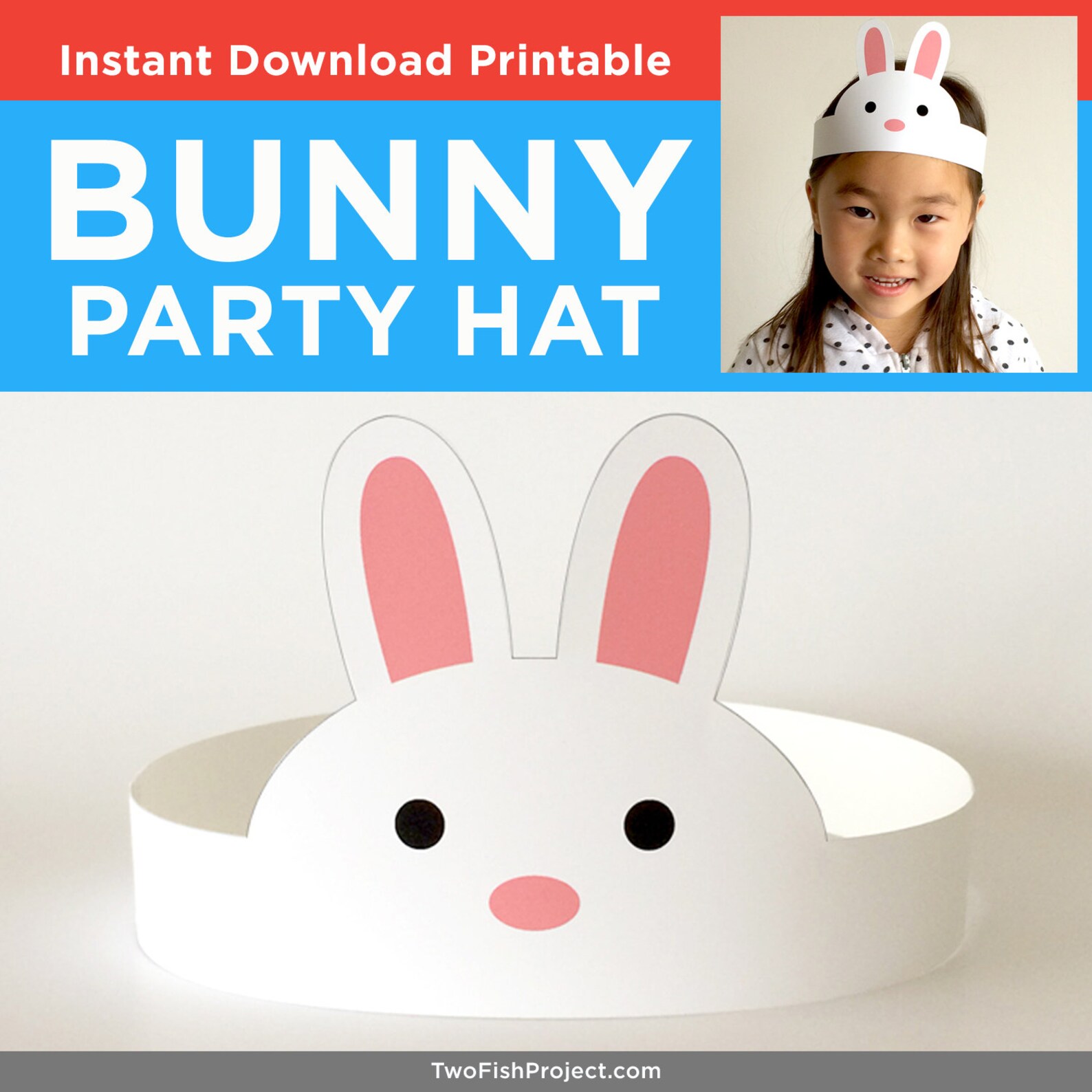 Rabbit Mask for Kids, Rabbit Ears Headband, Imagination Play, Bunny ...