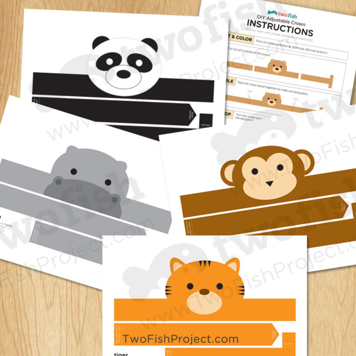 DIY Jungle Animals Birthday Party Paper Crown/hat Printable - Etsy