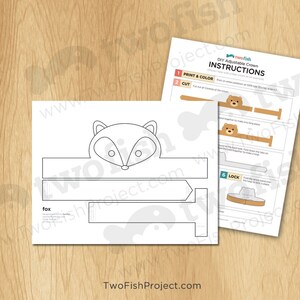 Fox Coloring Crown Party Craft, Fox Mask/costume Toddler Kids, Fox ...