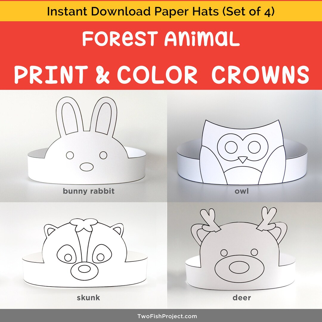 Print and Color Birthday Party Craft for Kids/toddlers, Paper Hat ...