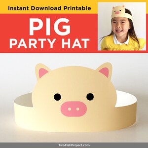 Pig Mask/costume/headband/crown, Kids/girl Farm Birthday Party Hat, Pig ...