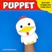 Chicken Printable Paper Puppet, Preschool / Kindergarten Bird Hand ...