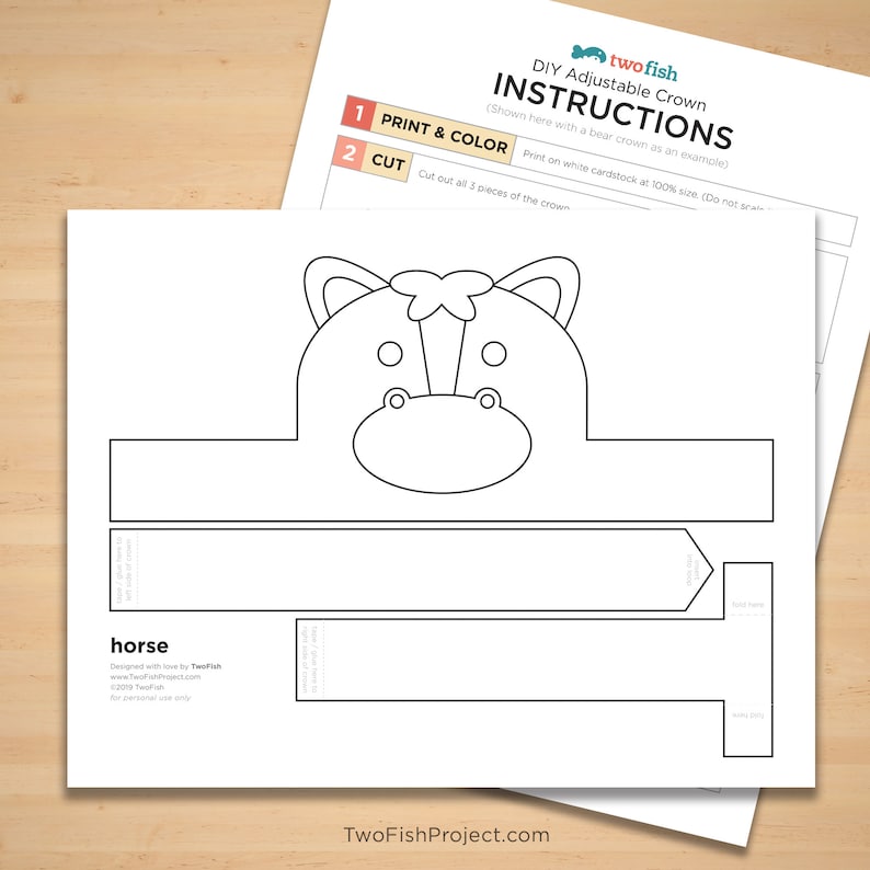 DIY Pony Horse Printable Color Me Kids Pony Party Barnyard - Etsy