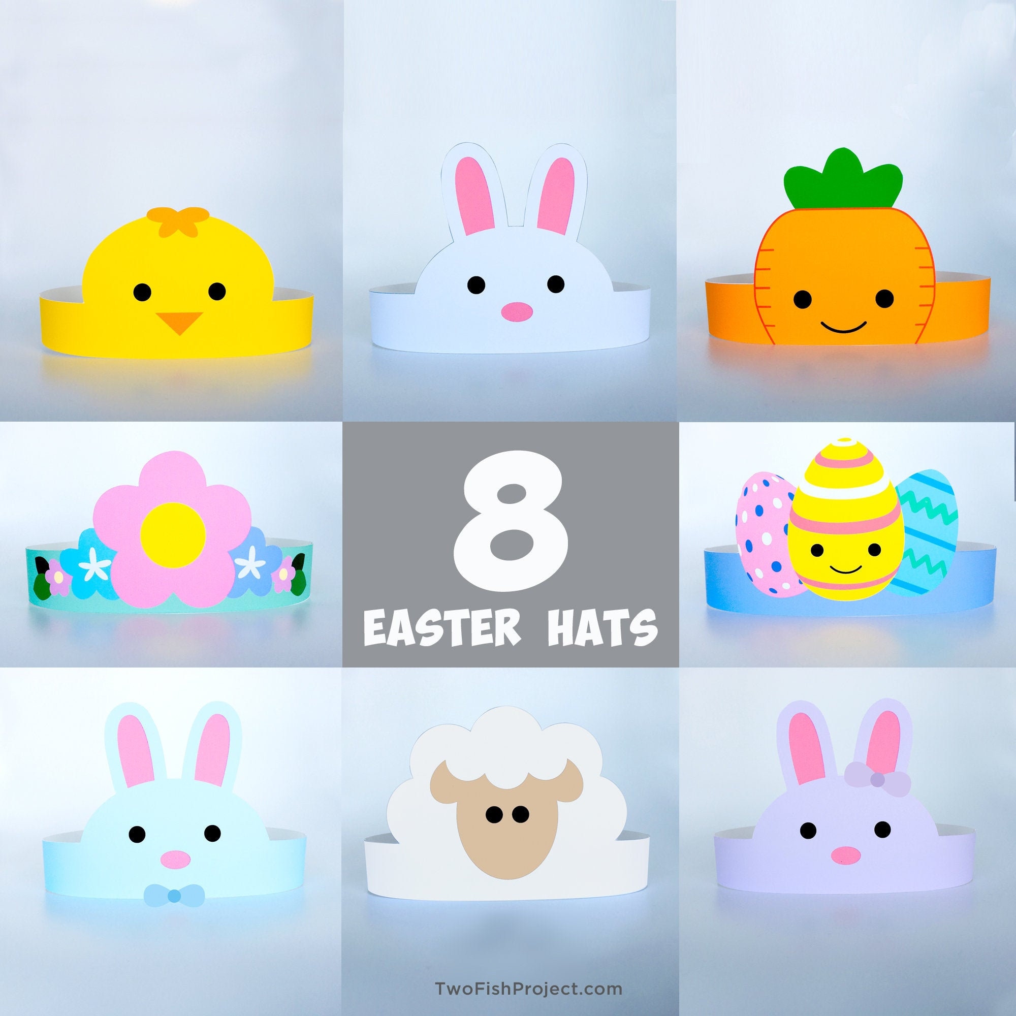 Easter Crowns, Printable Party Hats, Easter Egg Mask/headband, Pretend ...