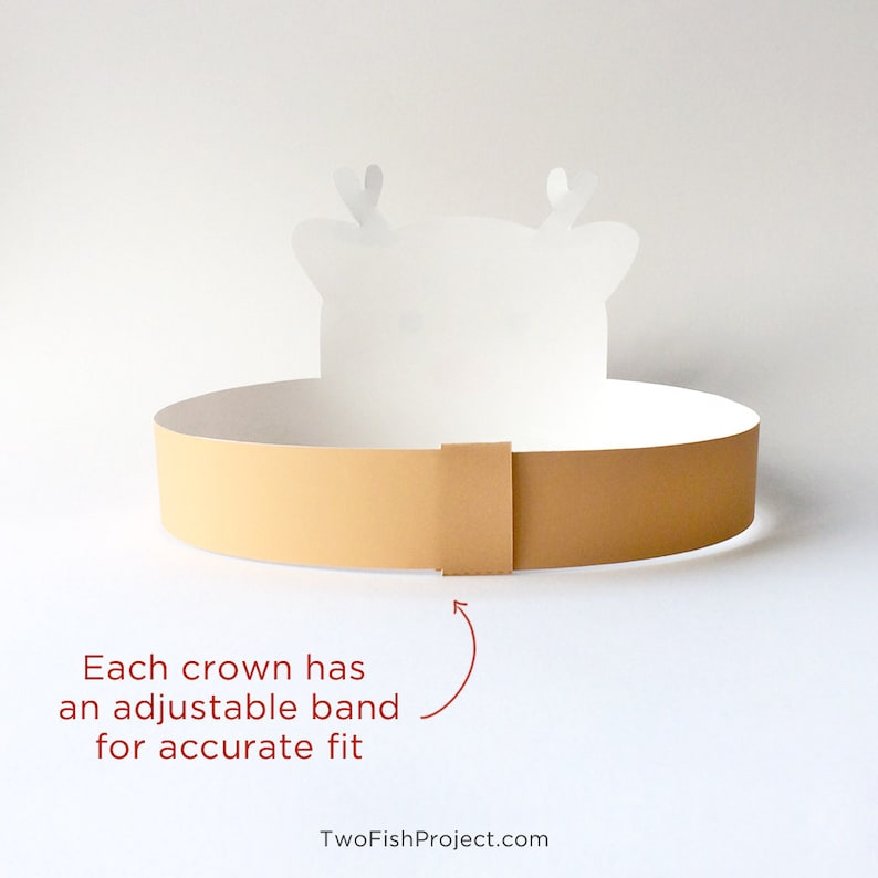 Reindeer Paper Crown/Headband Christmas Party Hat Printable | Etsy