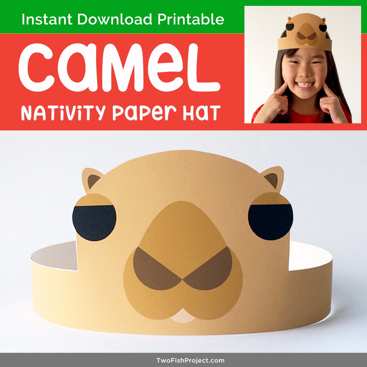Camel Paper Crown, Kids Costume Christmas/nativity, Printable Camel ...