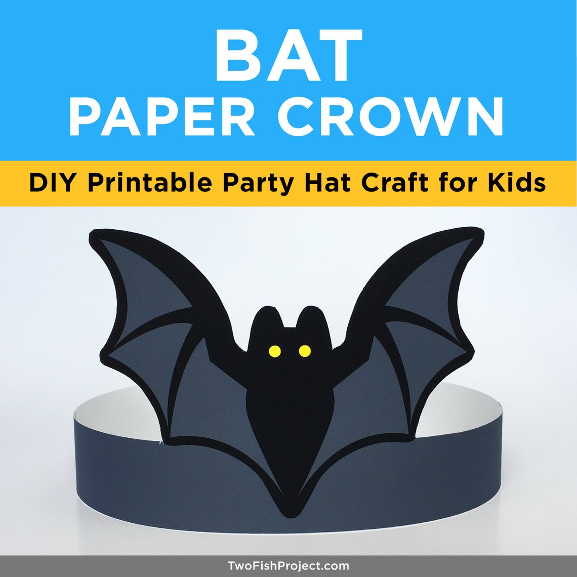 Halloween Black Bat Paper Crown DIY Kids Halloween Costume - Etsy
