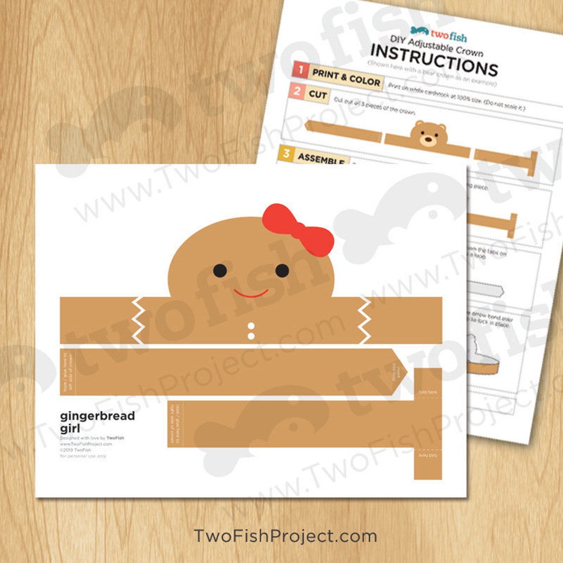 Gingerbread Girl Paper Crown/hat/headband Printable - Etsy