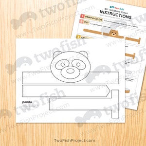 Panda Paper Crown, Color Me Craft, Birthday Party Favors/supplies ...