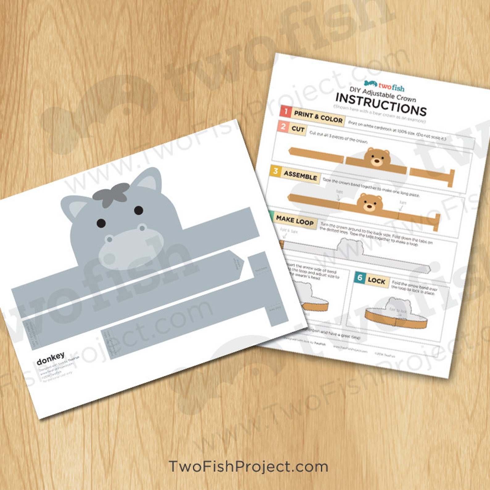 Donkey Paper Crown, Kids Costume Christmas/nativity, Printable Mule ...