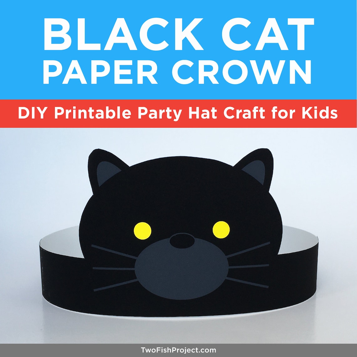 Black Cat Halloween Paper Crown DIY Kids Halloween Costume - Etsy
