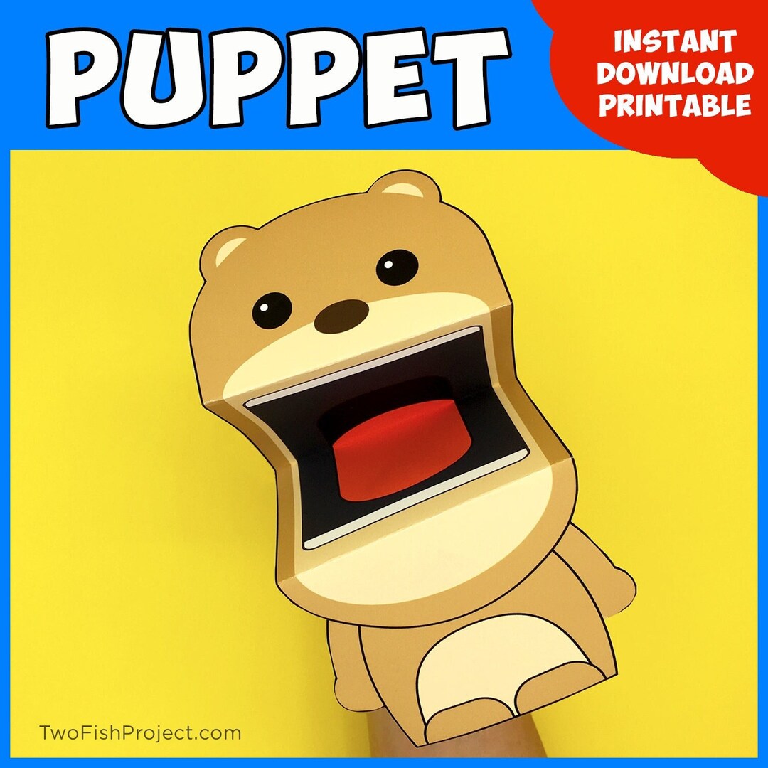 Teddy Bear Printable Paper Puppet, Preschool / Kindergarten Hand Puppet ...