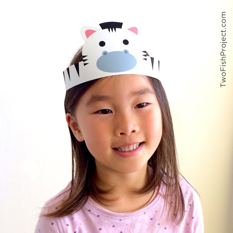 Zebra Coloring Party Hat Safari Party Favors/supplies Zebra - Etsy