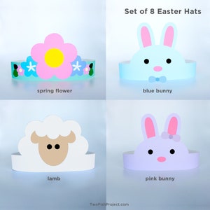 Easter Crowns, Printable Party Hats, Easter Egg Mask/headband, Pretend ...
