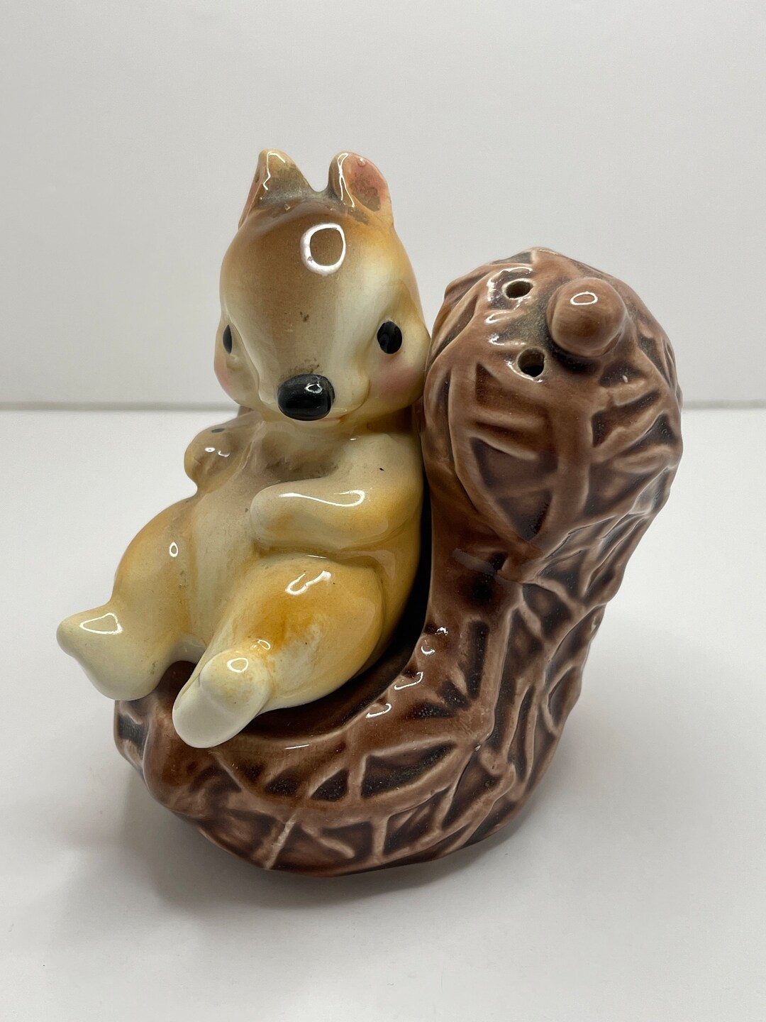 Nesting Squirrel on Acorn Salt and Pepper Shaker Set - Etsy