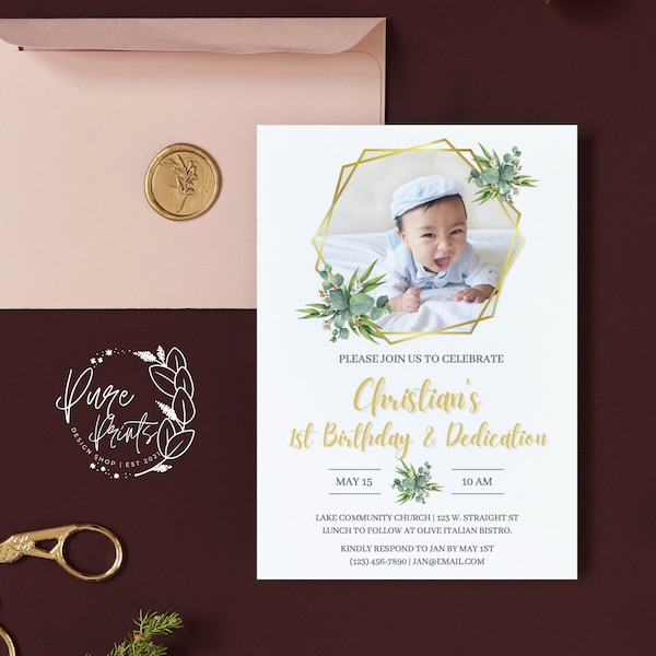 Birthday and Dedication Invitation - Etsy