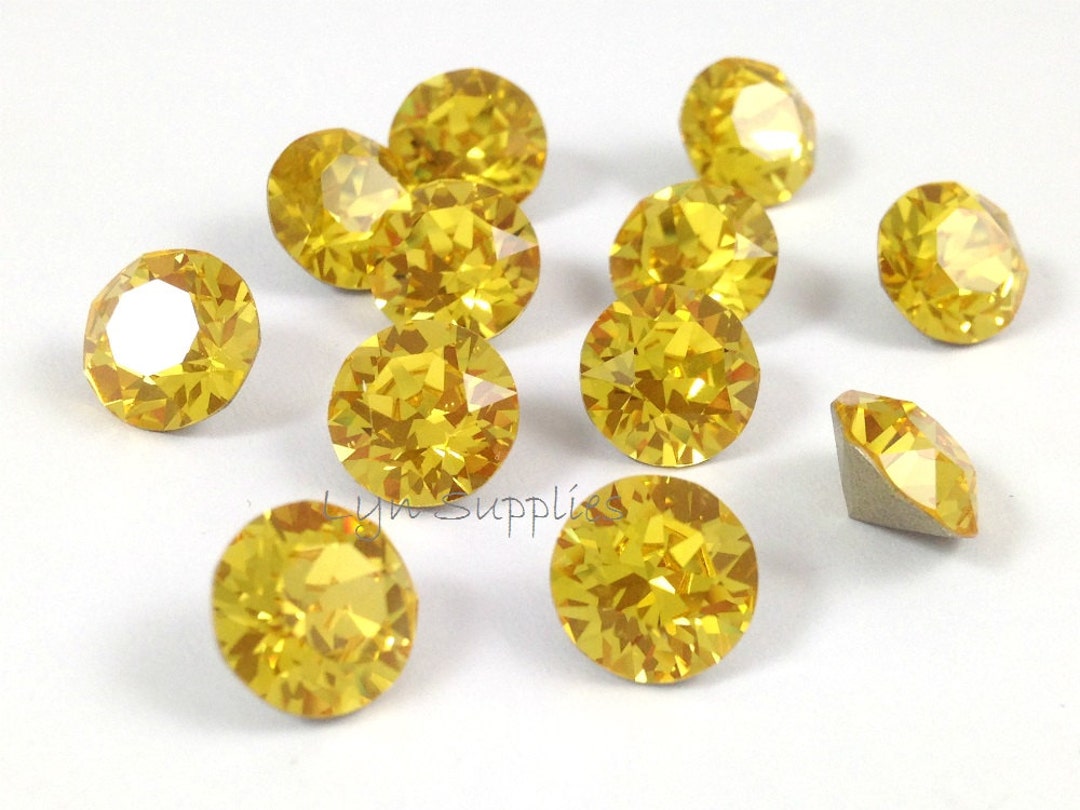12pieces 1088 SS39 LIGHT TOPAZ Swarovski Crystal Xirius Chaton Pointed ...
