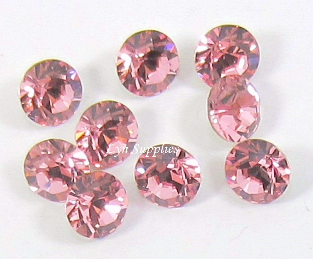 1088 Ss39 LIGHT ROSE Swarovski Crystal XIRIUS Chaton Pointed Back Round ...