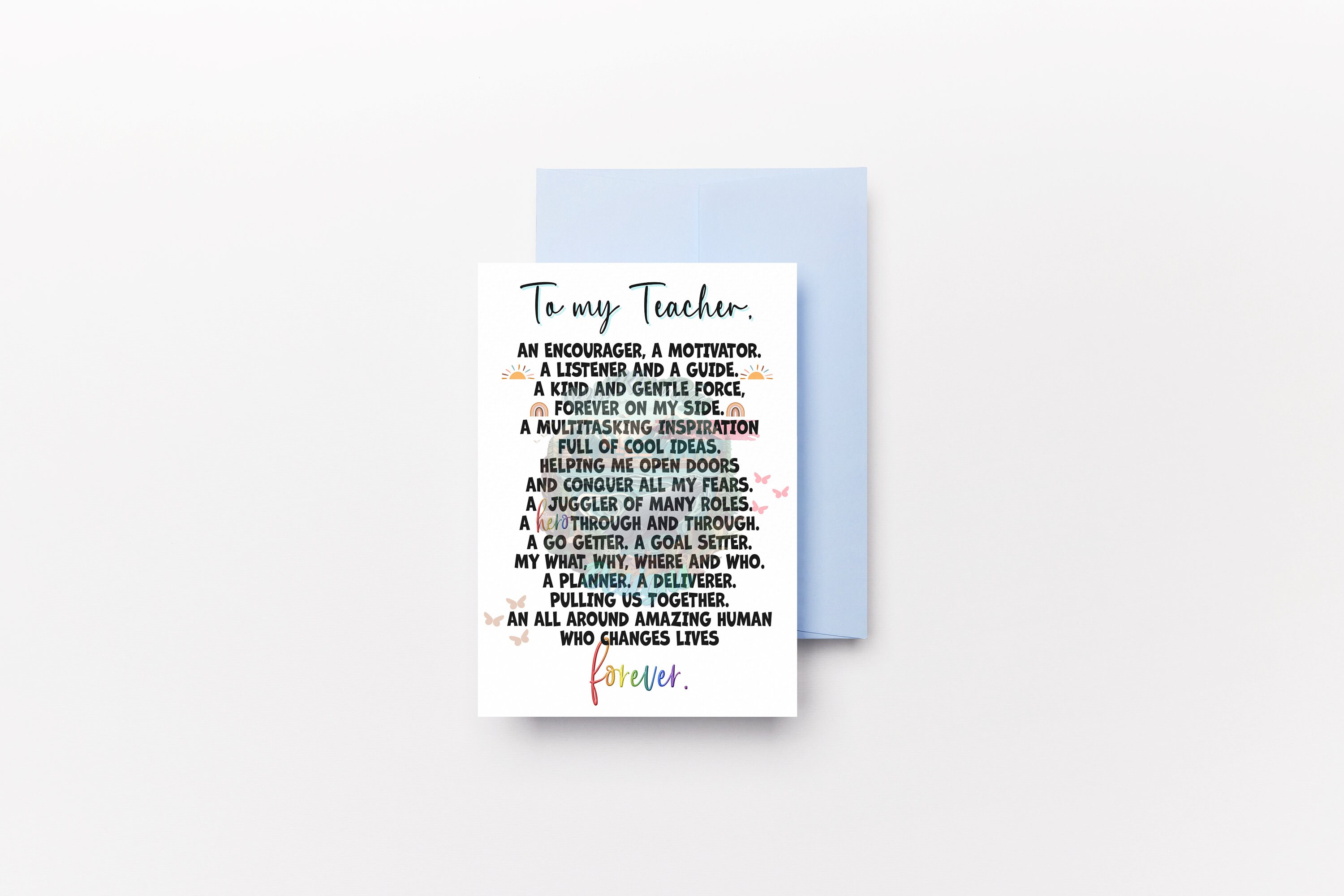 Teacher Card Digital Design Print Yourself 2 Options 1 of Each ...