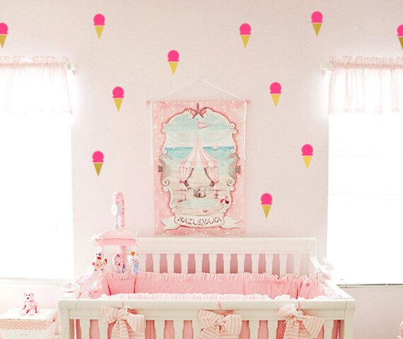 Ice Cream Wall Decal Gold Ice Cream Decal 2 Color Ice Etsy