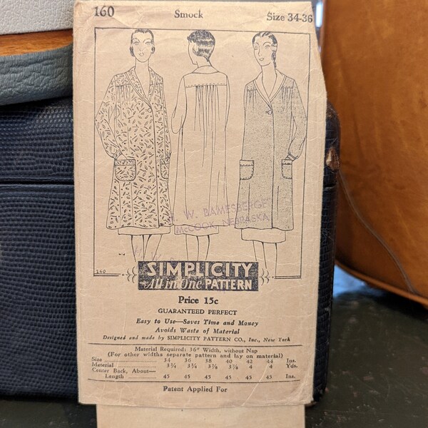 1930s Smock Pattern - Etsy