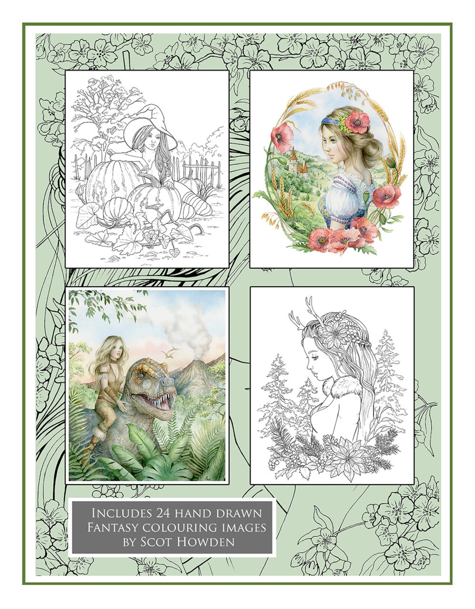 Colouring Fantasy Vol.3 PDF Colouring Book by Scot Howden - Etsy