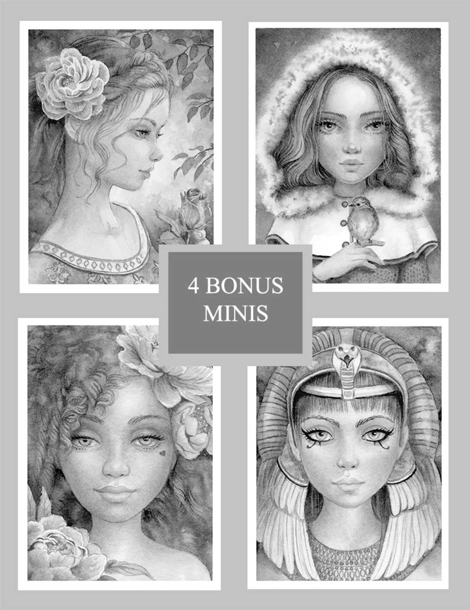 Colouring Fantasy Grayscale PDF 12 Grayscale Colouring Images | Etsy