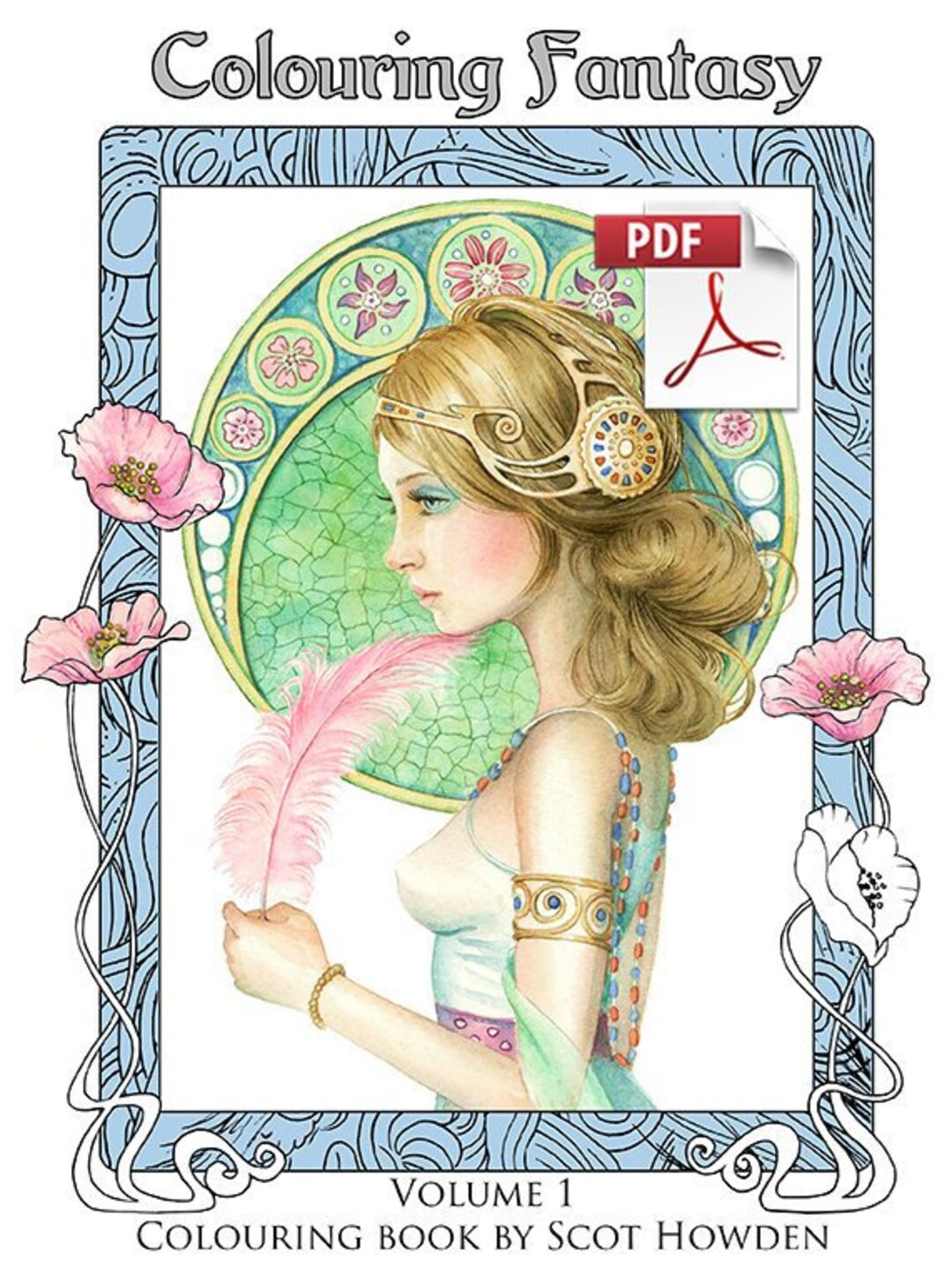Colouring Fantasy Vol.1 PDF Colouring Book by Scot Howden - Etsy