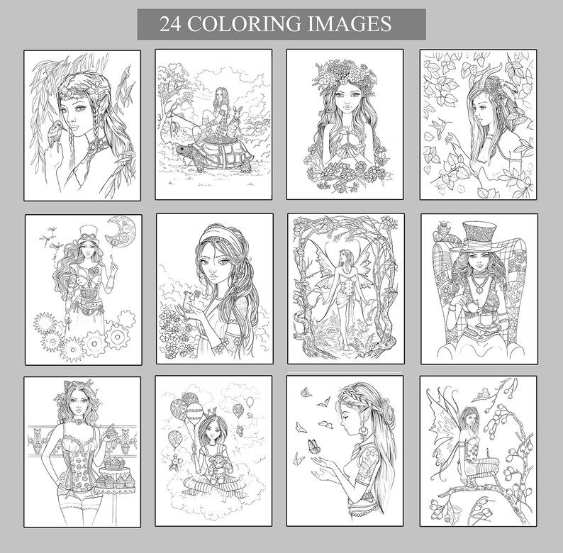 Colouring Fantasy Vol.2 PDF Colouring Book by Scot Howden - Etsy
