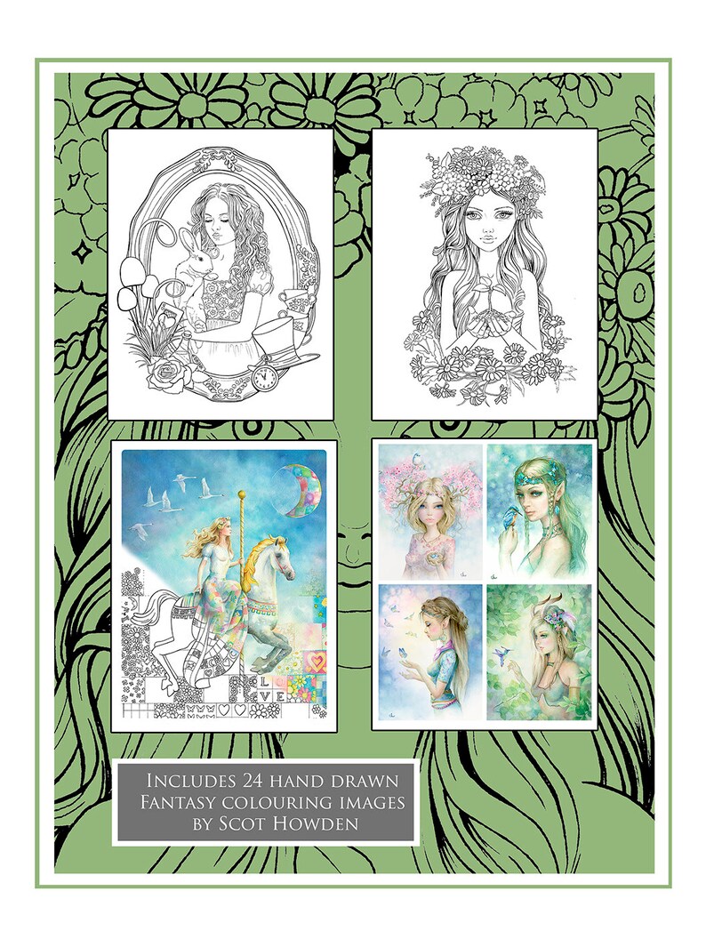 Colouring Fantasy Vol.2 PDF Colouring Book by Scot Howden - Etsy Canada