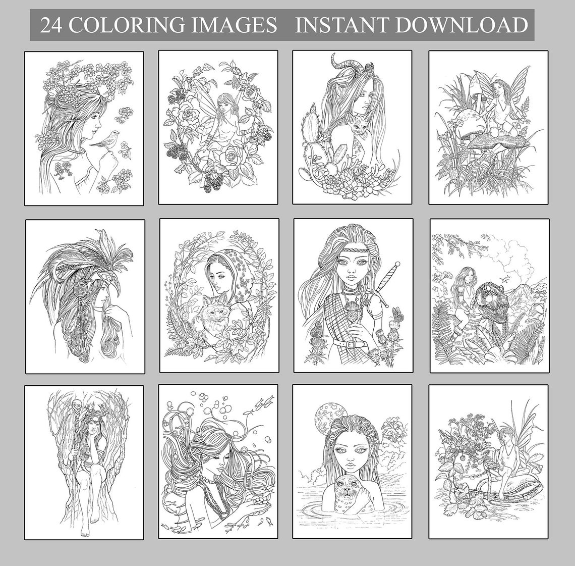Colouring Fantasy Vol.3 PDF Colouring Book by Scot Howden - Etsy