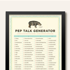 Pep Talk Generator: Art Print - Etsy