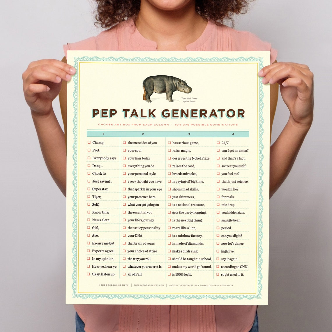 Pep Talk Generator Poster - Etsy